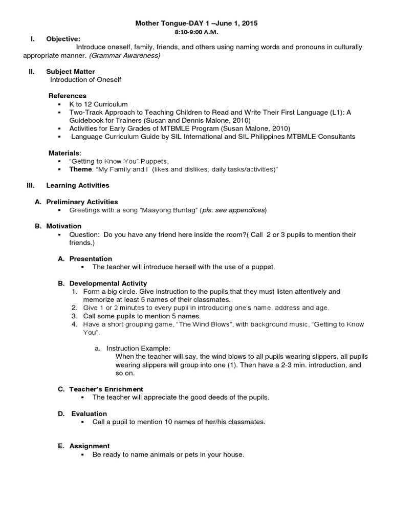 Grade 1-Semi-Detailed Lesson Plan | PDF | Lesson Plan | Teachers