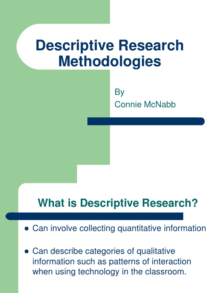 Descriptive Research Methodologies: by Connie Mcnabb | Download Free ...