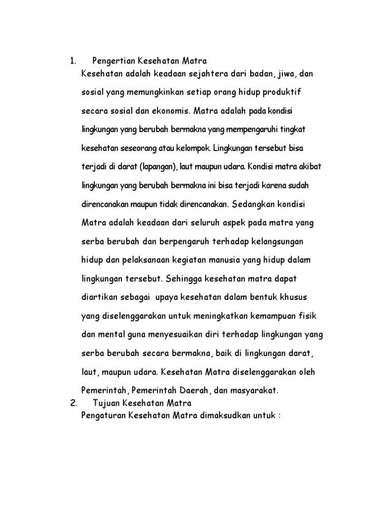 Kesehatan Matra | PDF