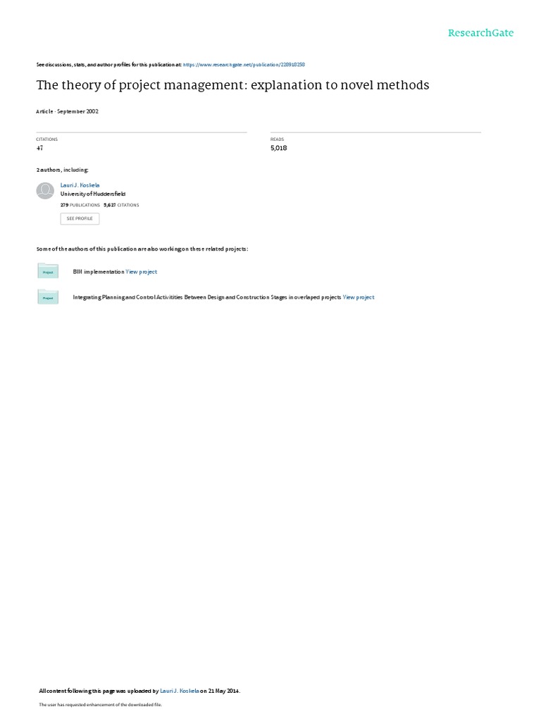 Project Management Theories Explained | PDF | Scrum (Software ...