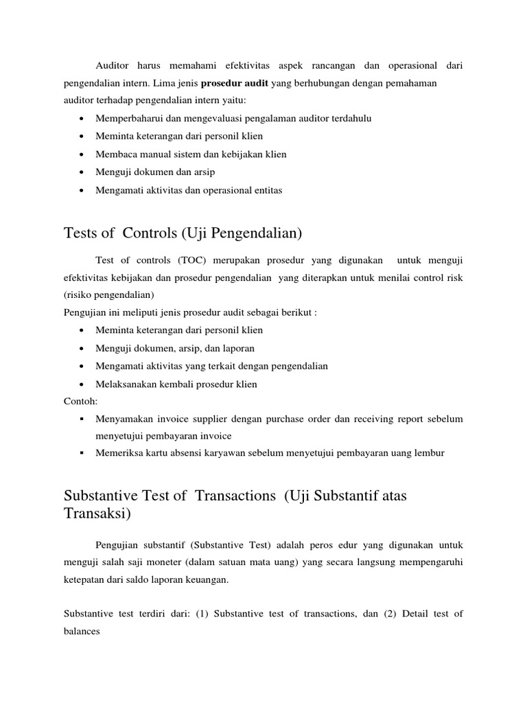 Prosedur Audit Dan Toc Stot AP Tod | PDF