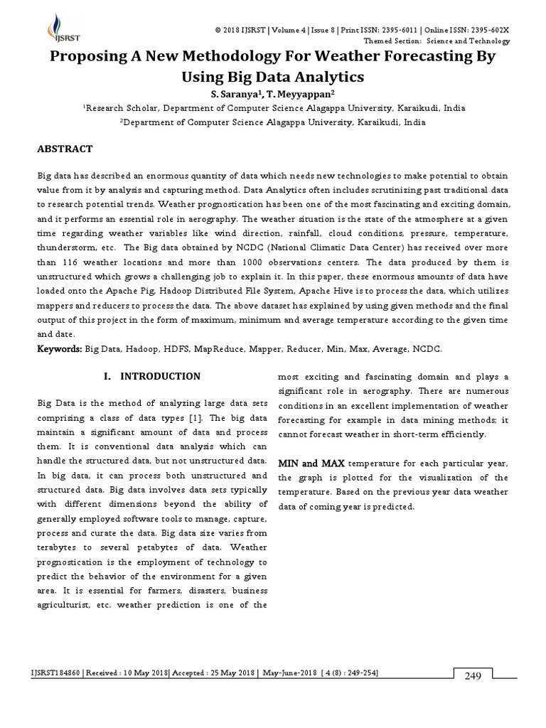 Proposing A New Methodology For Weather | PDF | Big Data | Weather ...