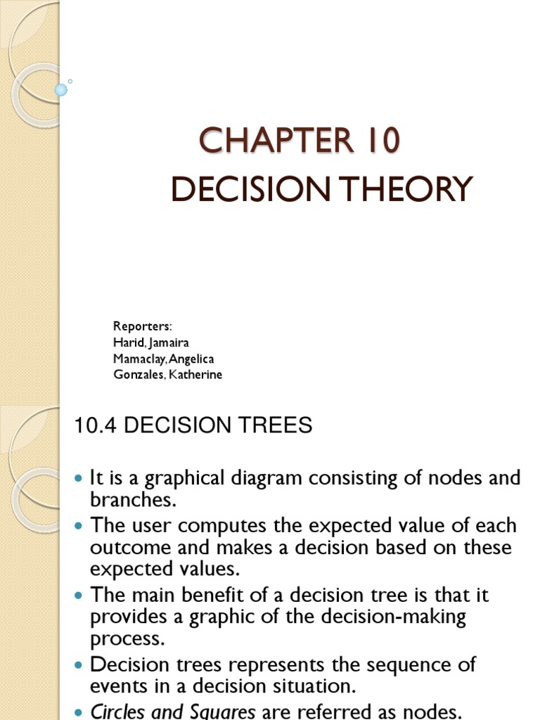 Chapter 10 Decision Trees Theories | PDF | Expected Value | Bayesian ...