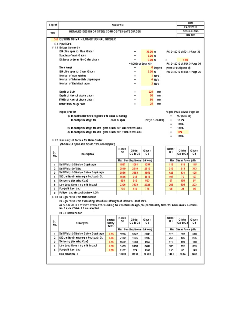 Loading & Girder Design | PDF | Bending | Beam (Structure)