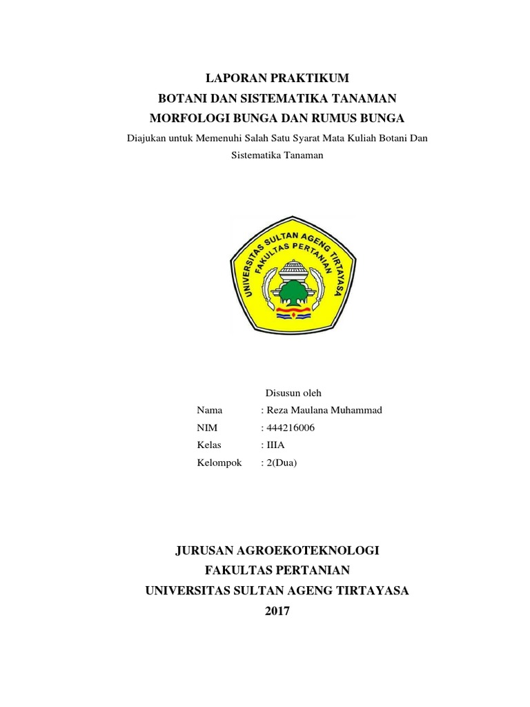 Laporan Praktikum Botani MORFOLOGI BUNGA DAN RUMUS BUNGA | PDF