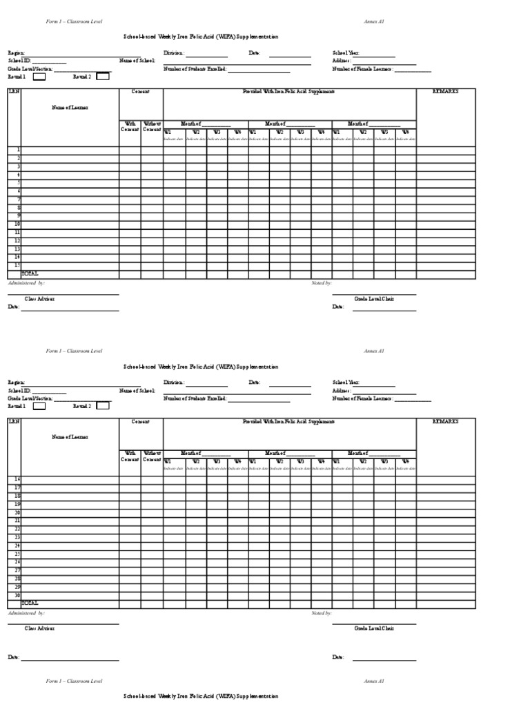 Wifa Forms | PDF | Nutrition | Diet & Nutrition