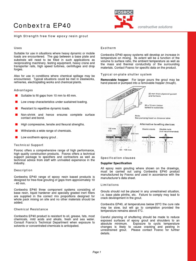 Conbextra Ep40 | PDF | Epoxy | Concrete