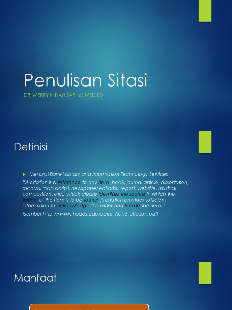 Penulisan Sitasi | PDF
