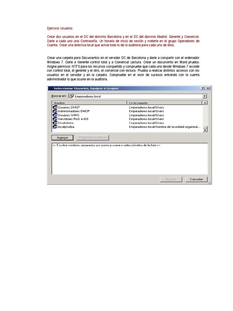 Ejercicio 1 Windows Server 2012 | PDF