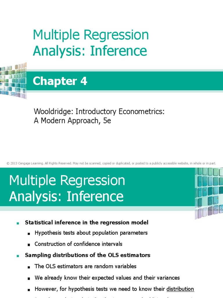 CH 04 Wooldridge 5e PPT PDF | PDF | P Value | Regression Analysis