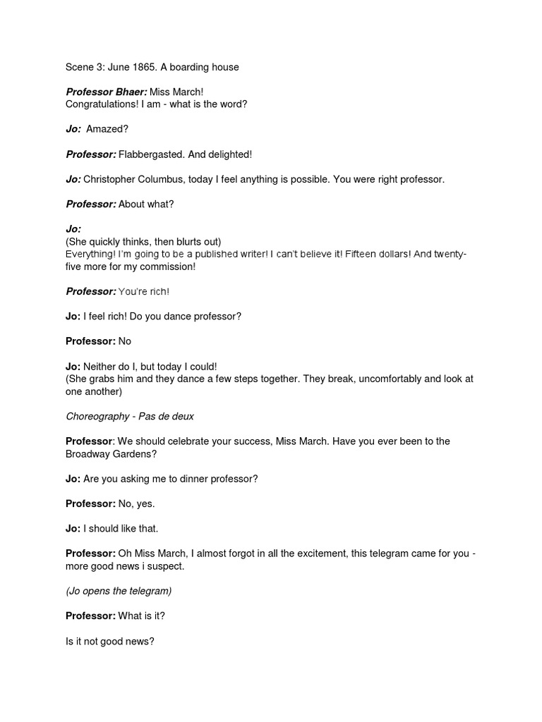 Little Women - Script 3. Professor and Jo | PDF