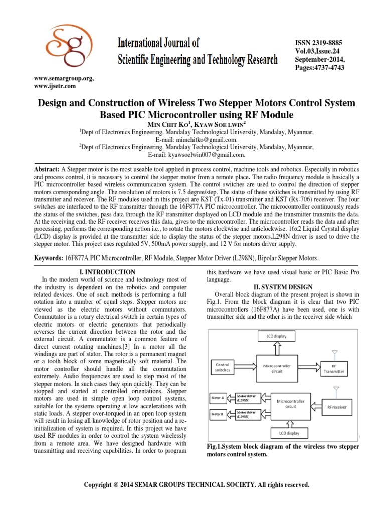Design and Construction of Wireless Two Stepper Motors Control System ...