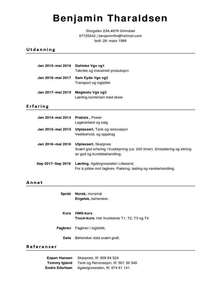 CV Ben | PDF