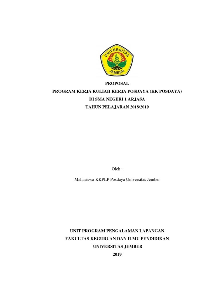 Proposal Program Kerja KKPLP Posdaya | PDF
