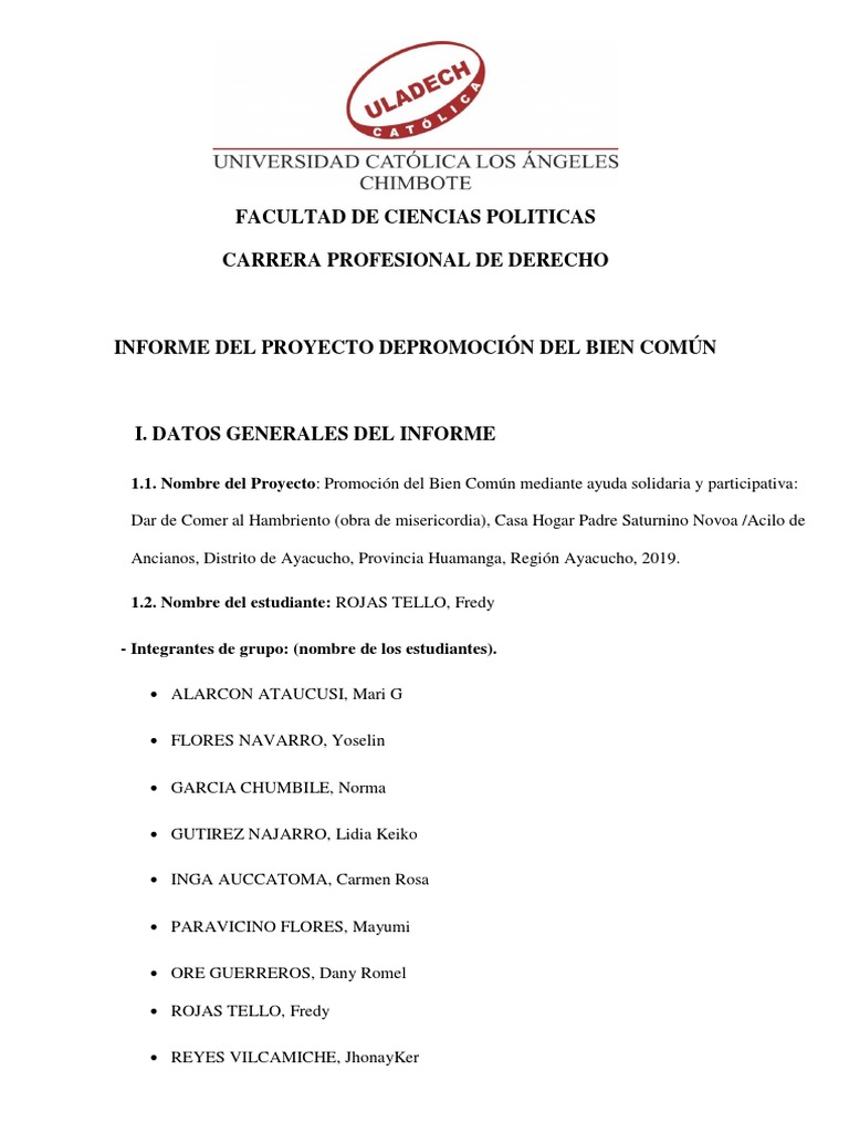 Informe Final de La Actividad | Iglesia Católica | Pobreza