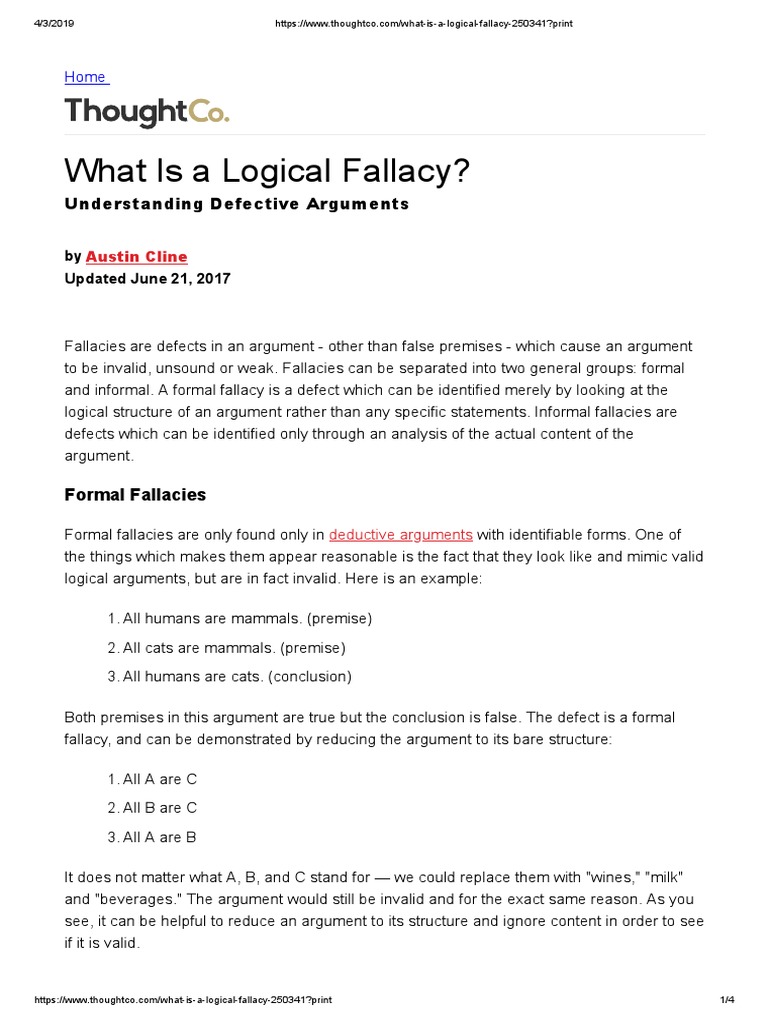 What Is A Logical Fallacy | PDF | Argument | Fallacy