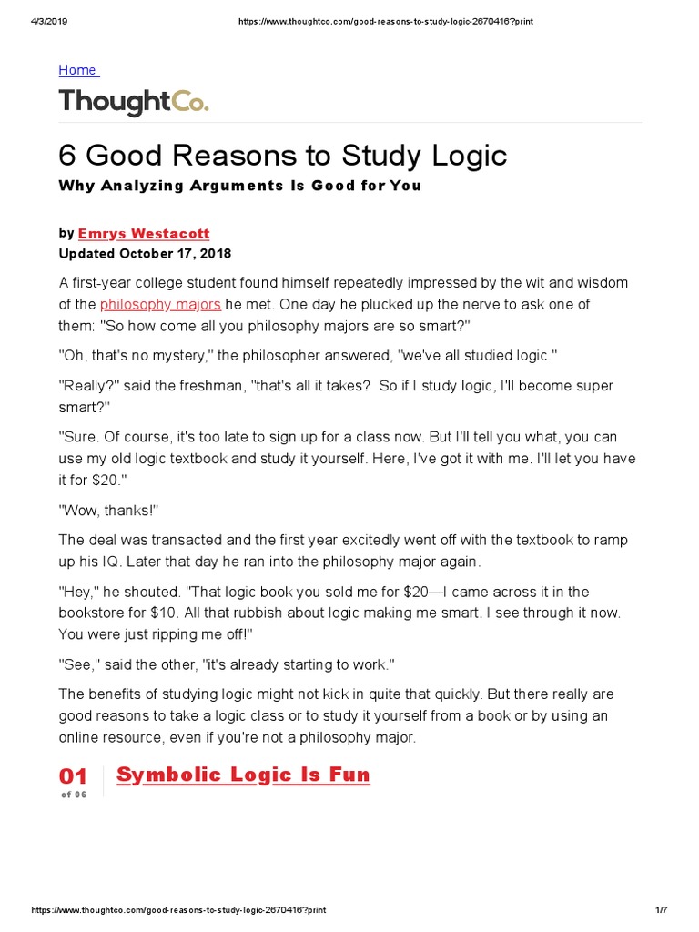 The Benefits of Studying Logic: Developing Valuable Critical Thinking ...