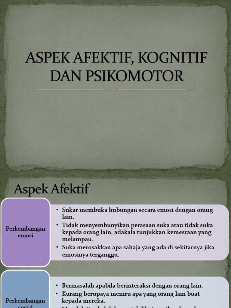 Aspek Afektif, Kognitif Dan Psikomotor | PDF