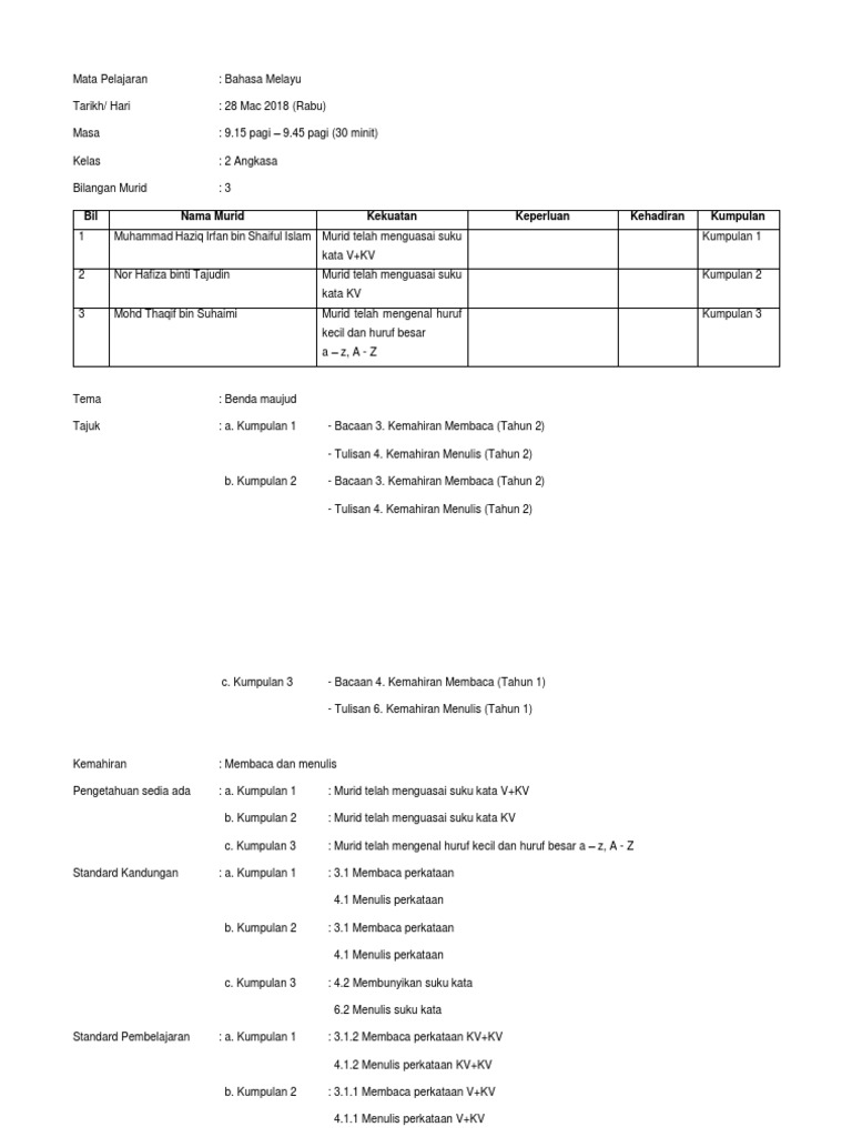 Tugasan RPH Makro (Prka) | PDF