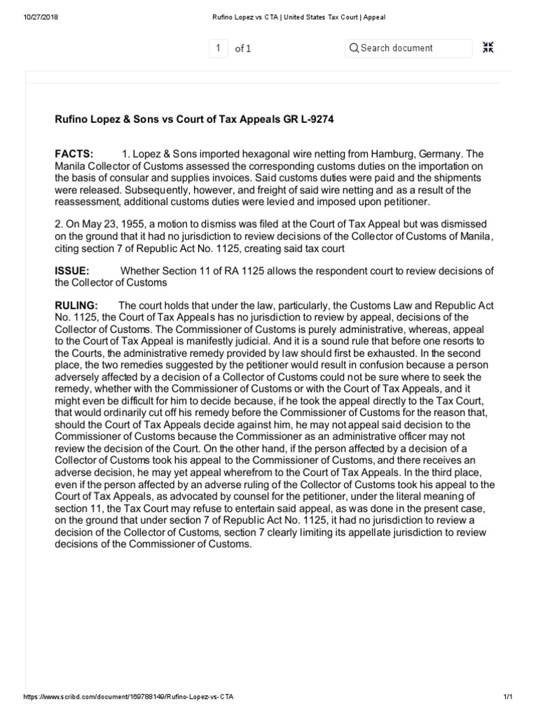 Search Document | PDF | United States Tax Court | Appeal