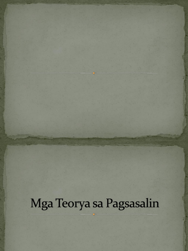 Teorya NG Pagsasalin | PDF