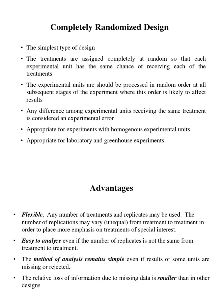 Completely Randomized Design | Download Free PDF | Experiment | Statistics