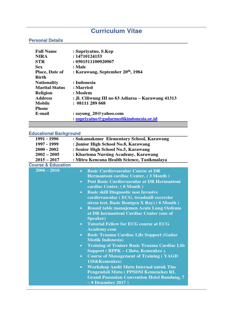 Healthcare Professional Profile | PDF | Circulatory System | Medical ...