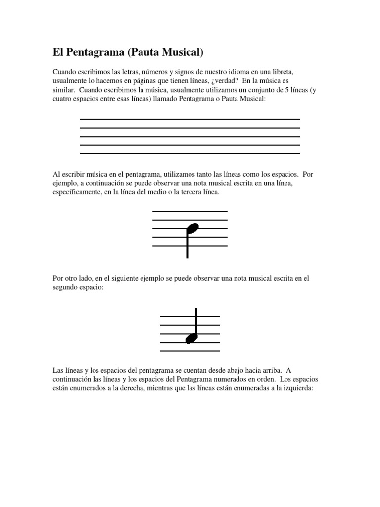 El Pentagrama | PDF | Clave | Elementos de la música