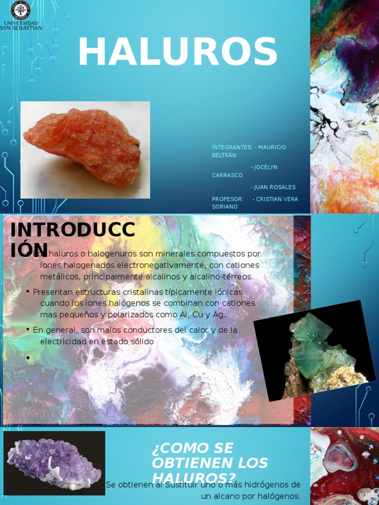 Haluros Presentacion Final | PDF | Minerales | Sal (química)