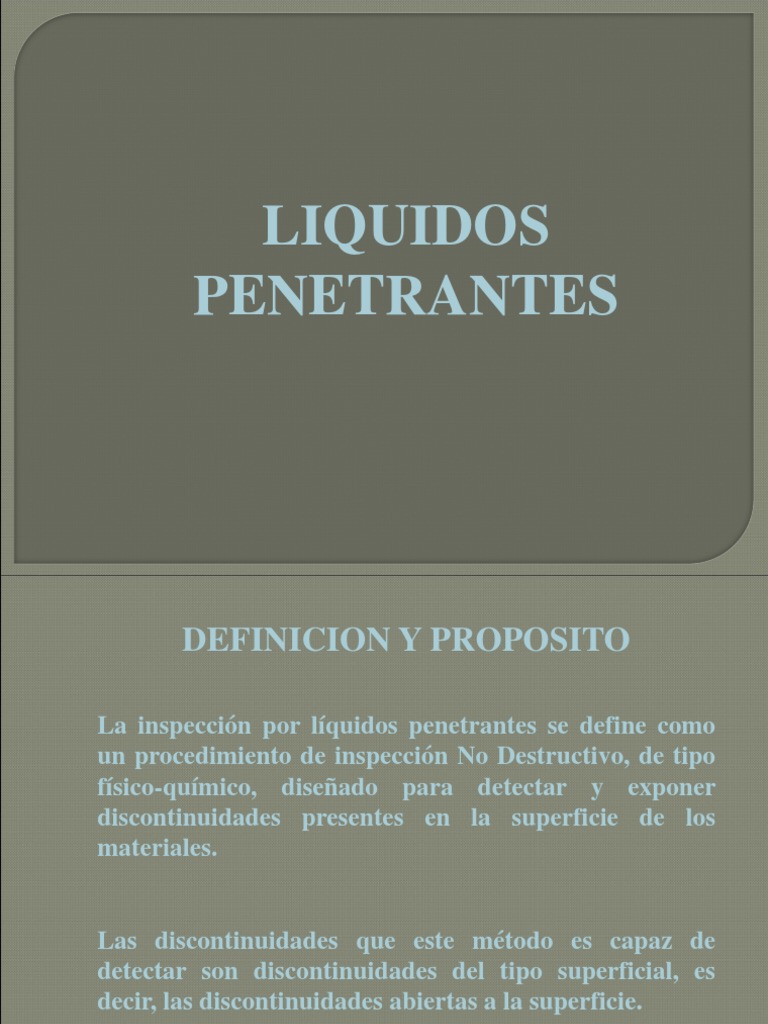 Definición y Proceso de Líquidos Penetrantes | PDF | Pintar | Agua