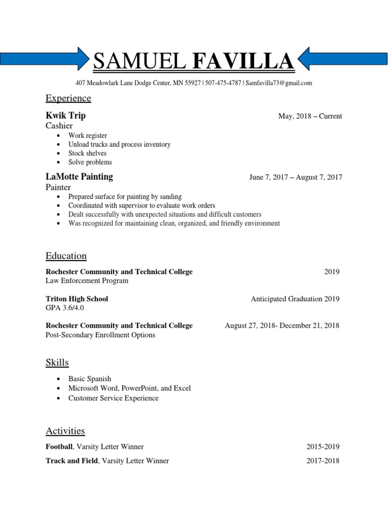 Samuel Favilla's Resume Summary | PDF | Career & Growth