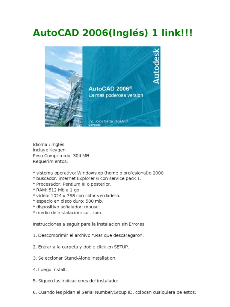 AutoCAD 2006 | PDF | Archivo de computadora | Arquitectura de Computadores