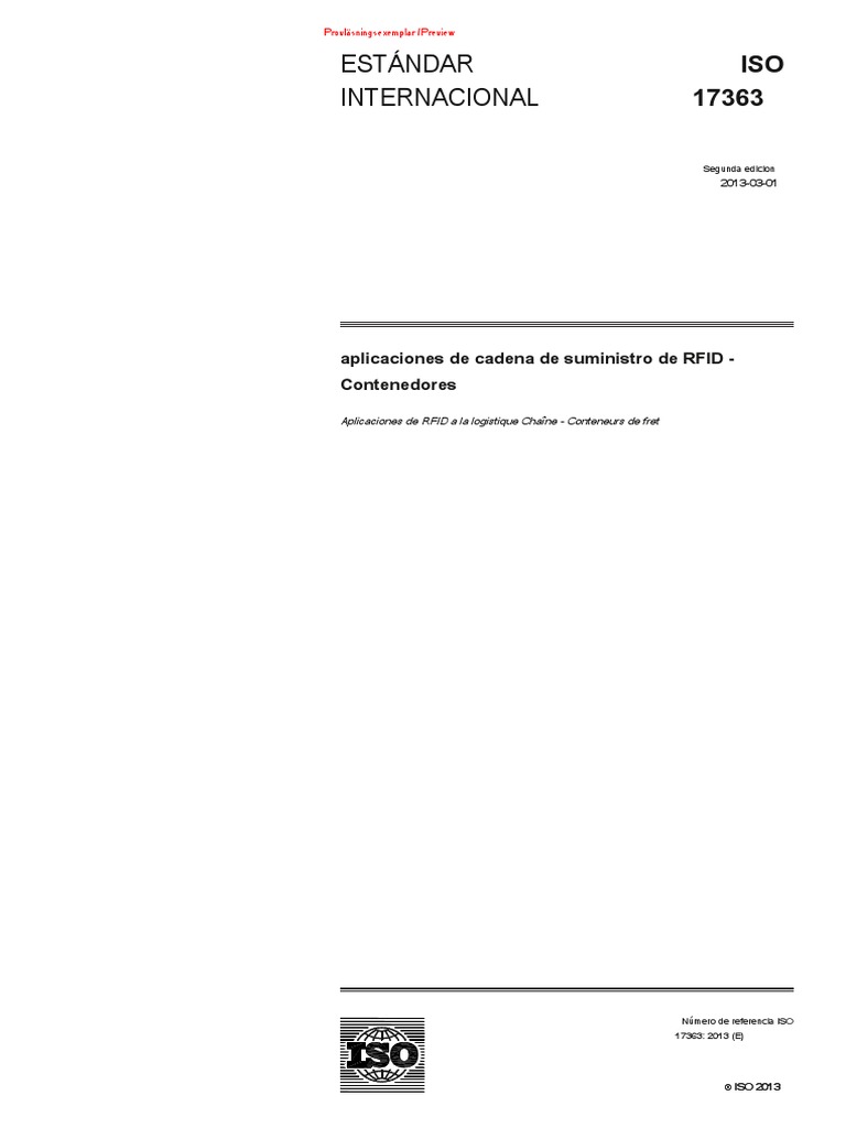 ISO 17363 - 2013.en - Es PDF | PDF | Identificación de frecuencia de ...