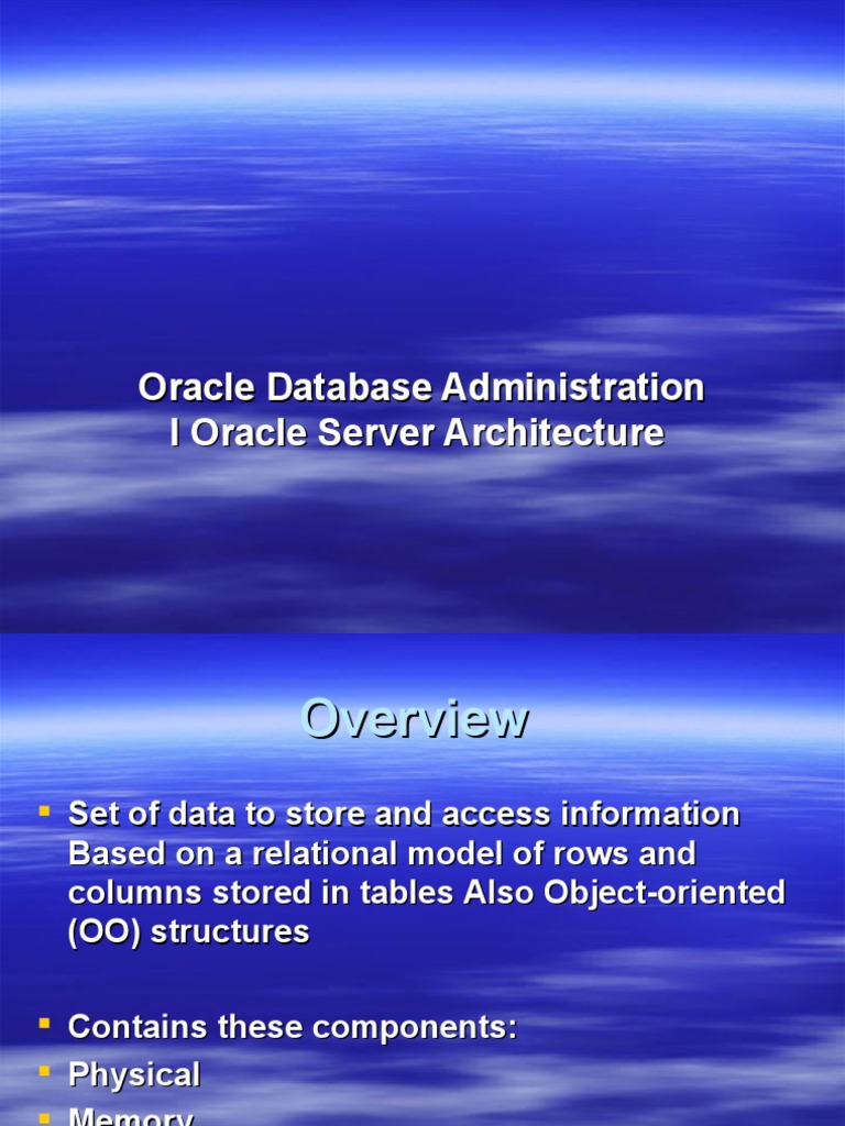 Oracle Database Administration I Oracle Server Architecture | Download Free PDF | Cache ...