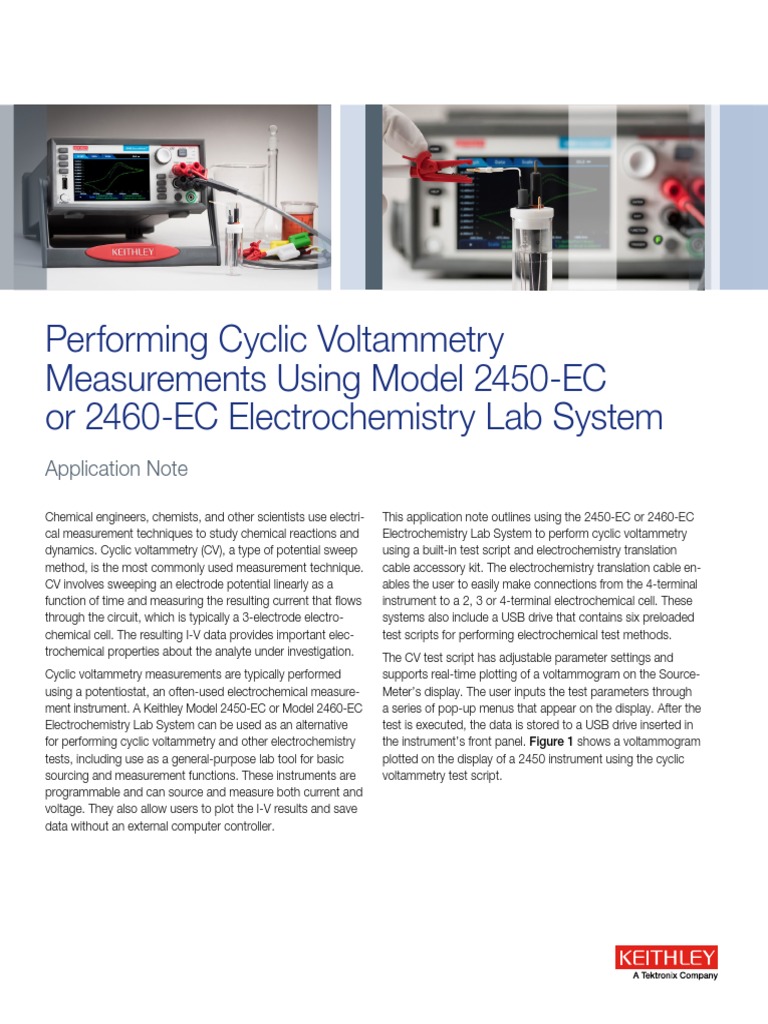 Performing Cyclic Voltammetry Measurements Using Model 2450-EC or 2460 ...