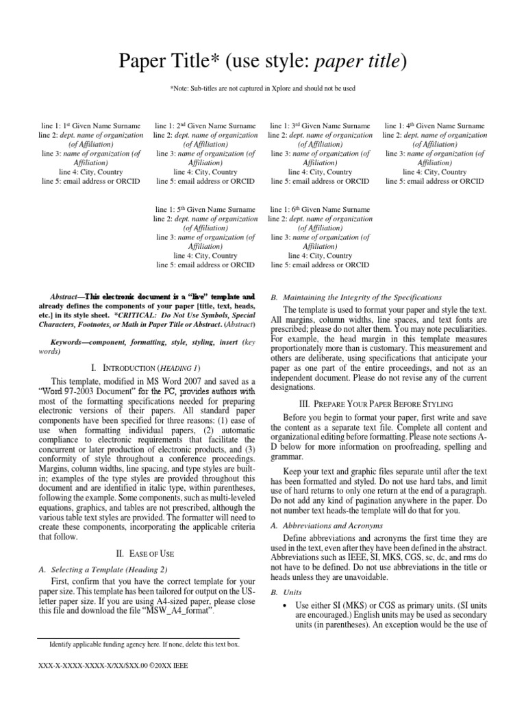 Conference Template Letter | PDF | Note (Typography) | Typefaces