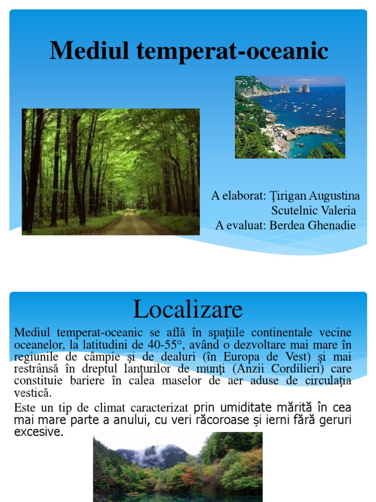 Mediul Temperat Oceanic | PDF