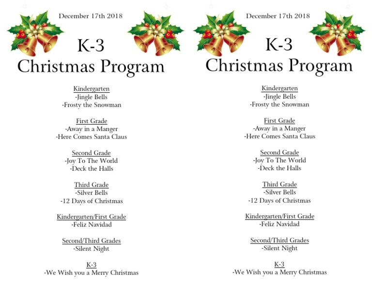 2018 K-3 Christmas Program - Pages | PDF