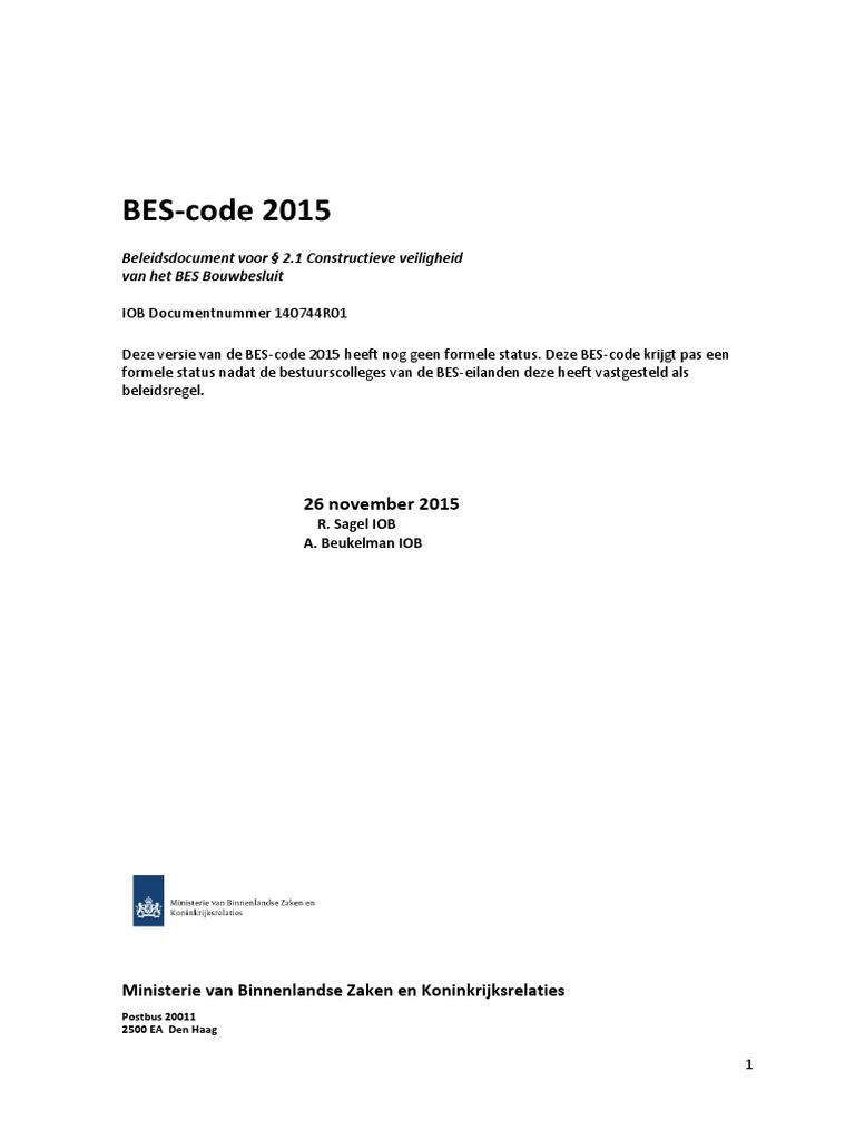 BES-code 2015 DD 26 November 2015 PDF | PDF