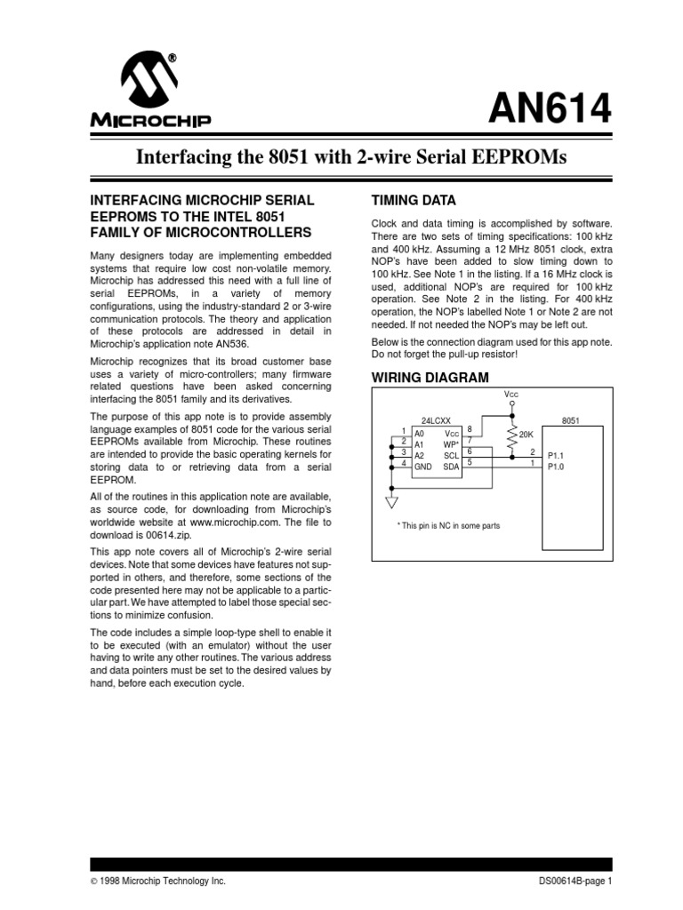 Interfacing The 8051 With 2-Wire Serial Eeproms | PDF | Microcontroller | Pointer (Computer ...