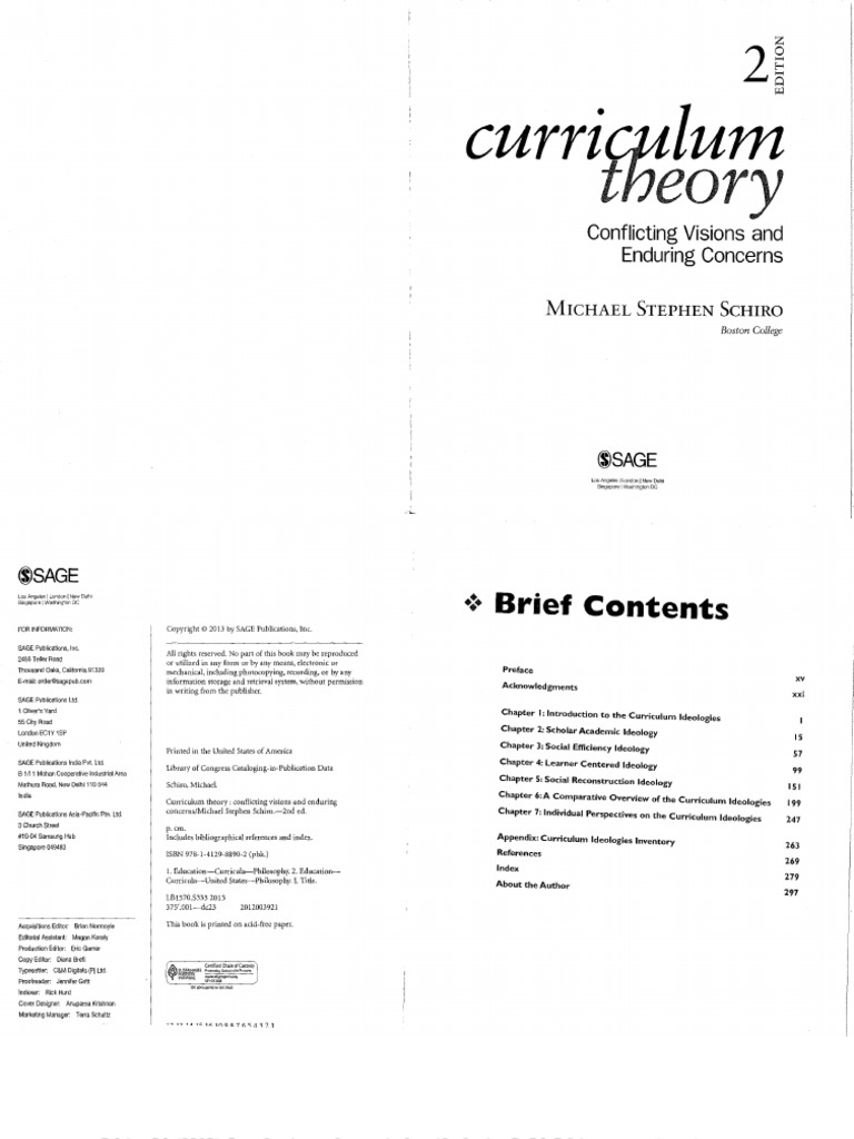 Introduction To The Curriculum Ideologies (Schiro 2013) | PDF ...