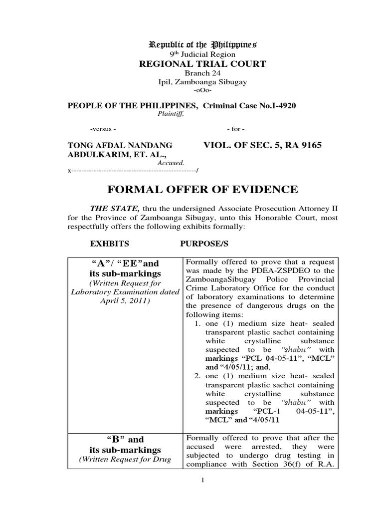 Formal Evidence Submission in Drug Case | PDF | Methamphetamine ...