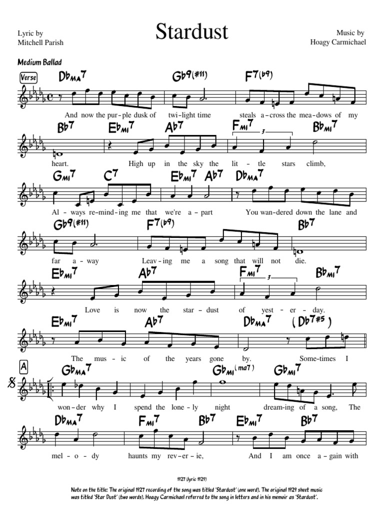 Stardust k1 DB Maj | PDF | Popular Music | Musical Compositions