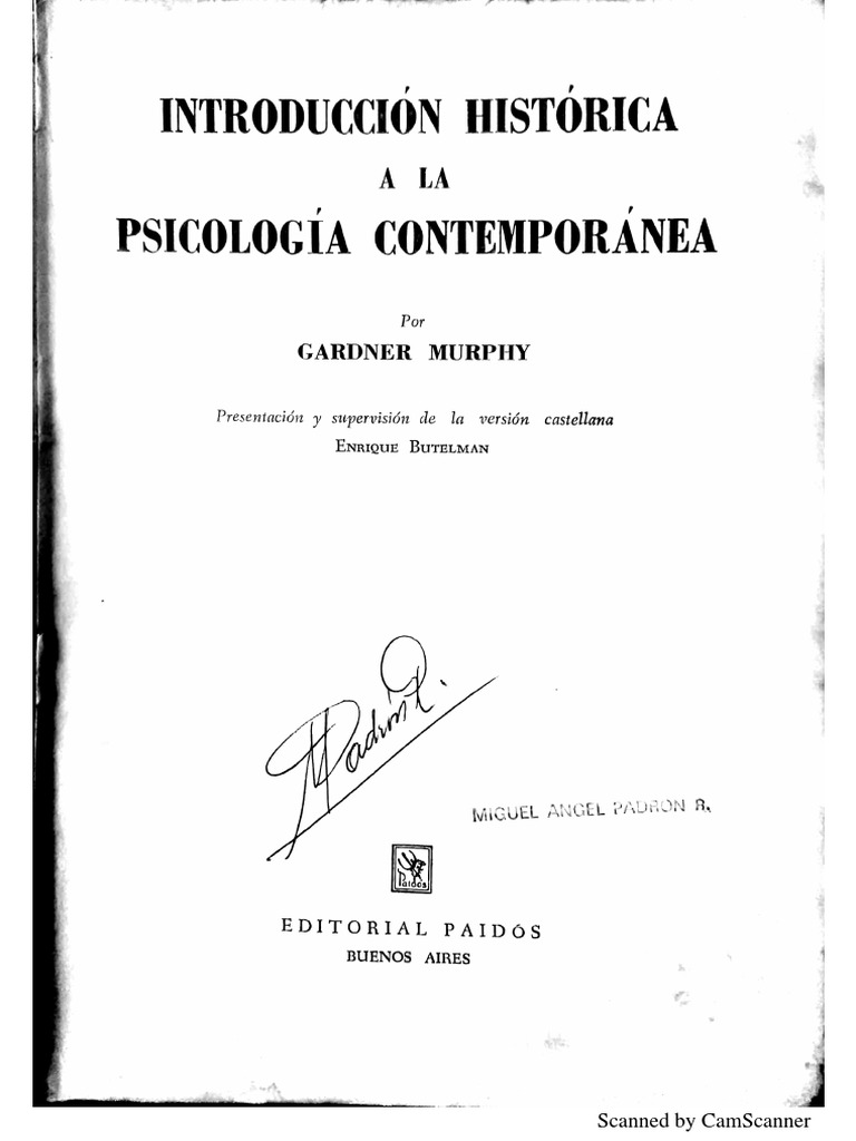 Introduccion A La Psicologia (Gardner Murphy) PDF | PDF