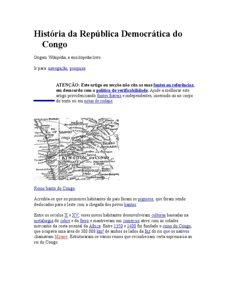 História do Reino do Congo | PDF | República Democrática do Congo ...