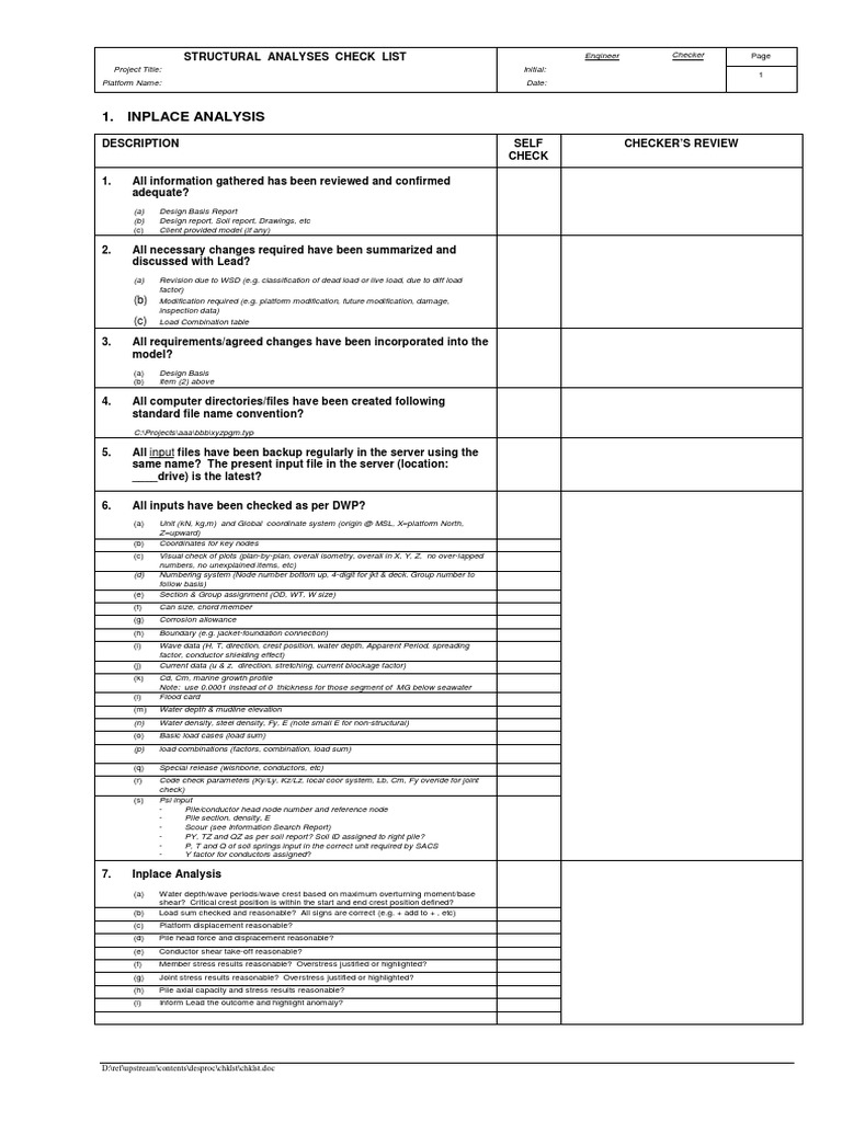 Checklist PDF | PDF | Structural Analysis | Fatigue (Material)