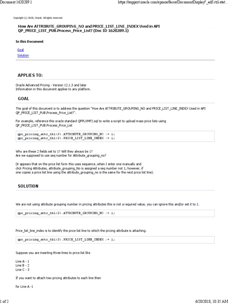 Pricing API | PDF | Oracle Database | Application Programming Interface