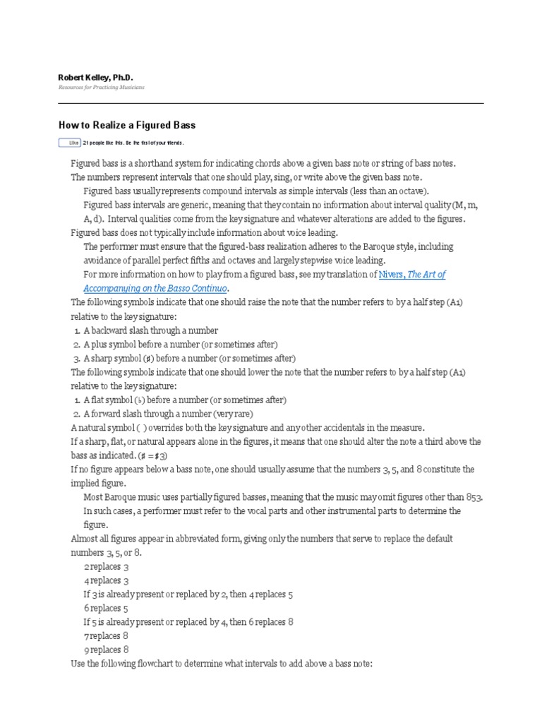 Figured Bass Realization Guide | PDF | Interval (Music) | Pitch (Music)