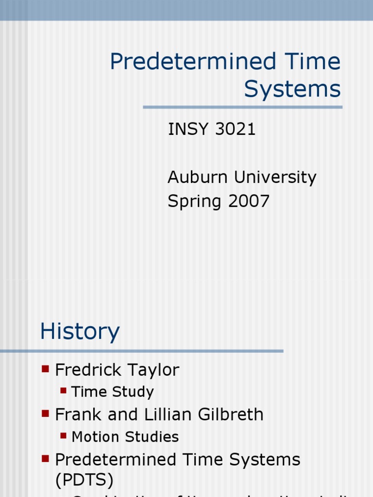 3021 - 07 Predetermined Time Systems | PDF | Applied Mathematics ...