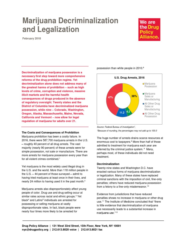 Marijuanalegalizationanddecriminalization Factsheet Feb2018 0 | PDF ...